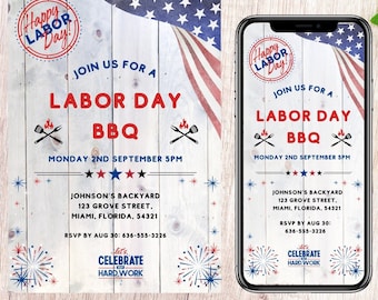 Labor Day Party Flyer Template, Labor Day Party Invitation Flyer, Labor ...