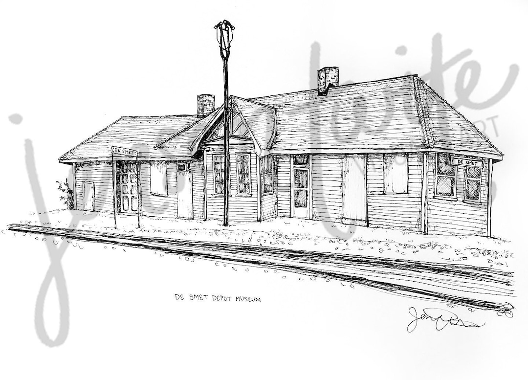 De Smet Depot Museum Pen and Ink Drawing Print - Etsy
