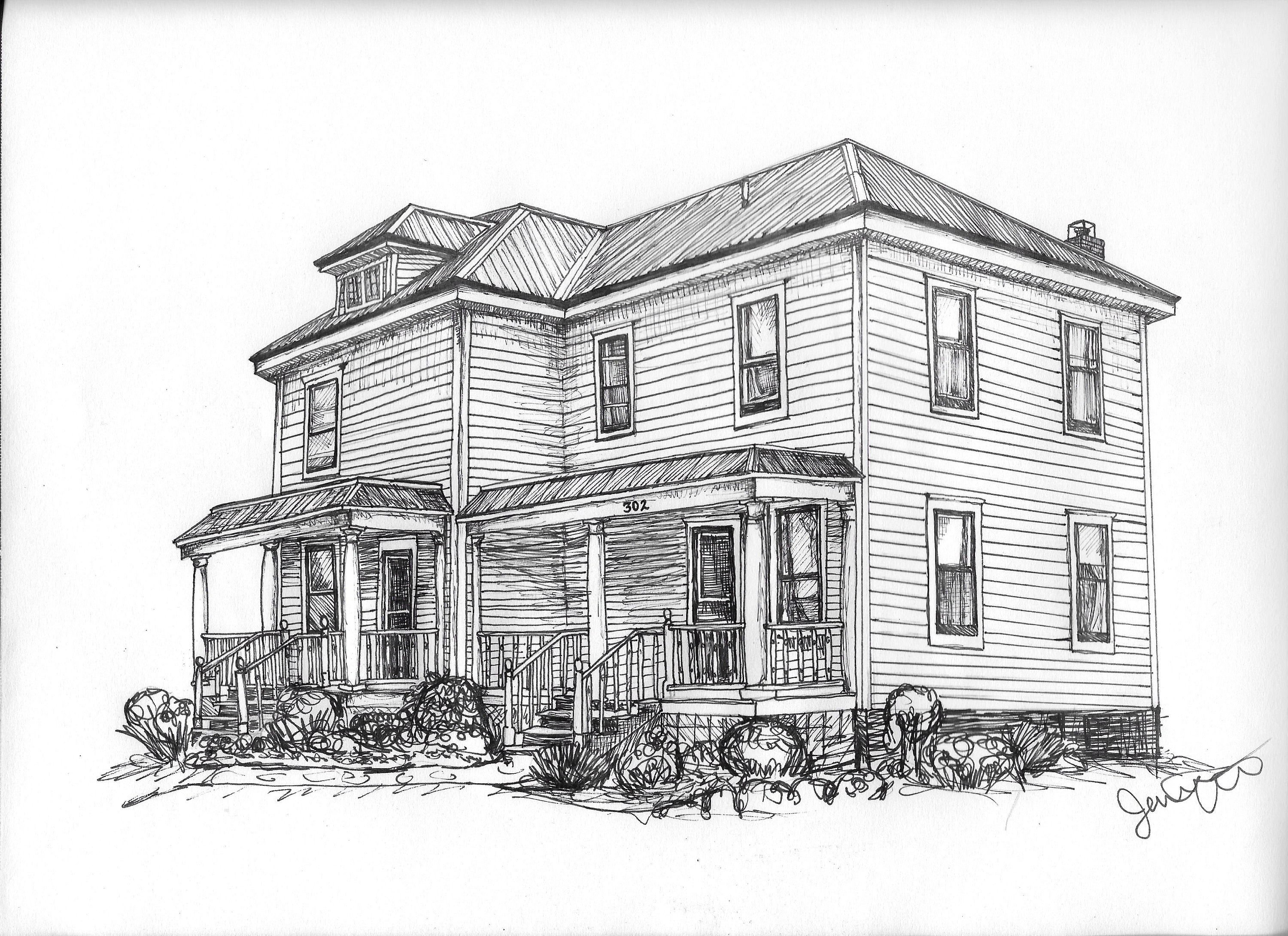 Customized Pen and Ink Home, Building Drawing - Etsy