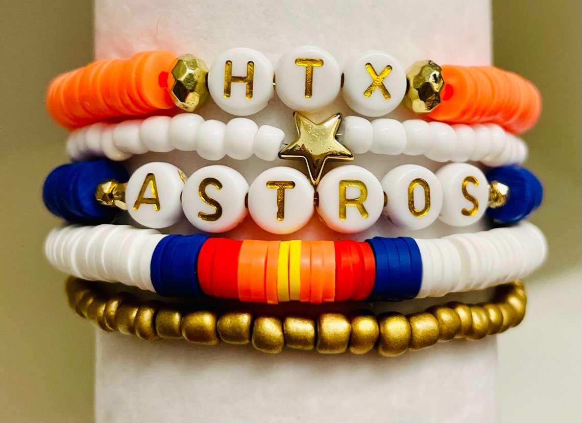 Bracelet, Bracelets for Women, Houston Astros Old School Stack Bracelets, Gold - Etsy