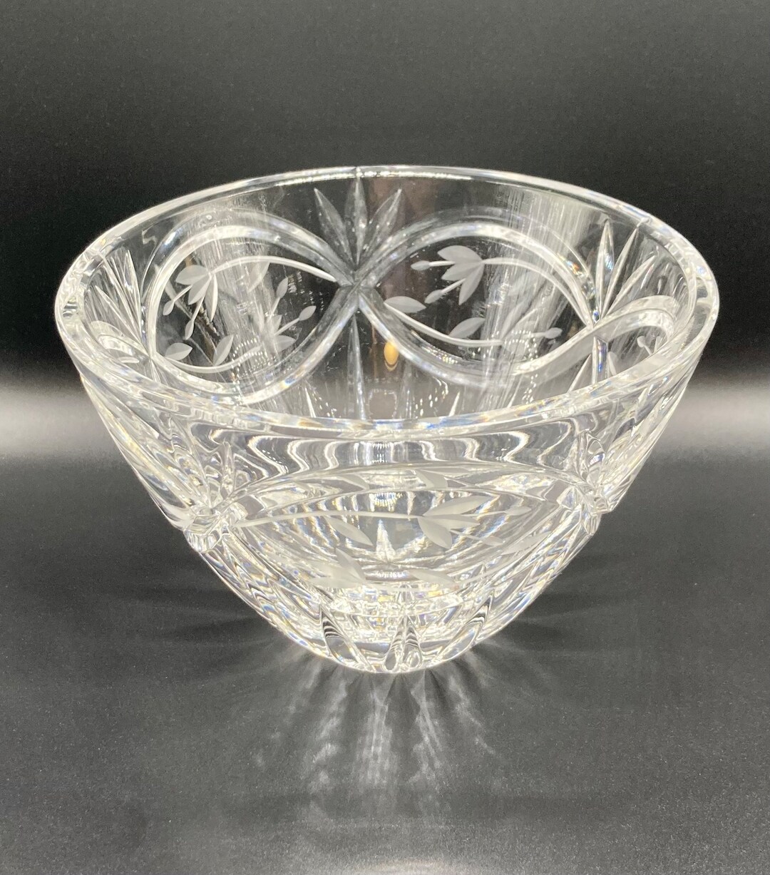 Clear Round Glass Bowl With Floral Design 5.5" - Etsy