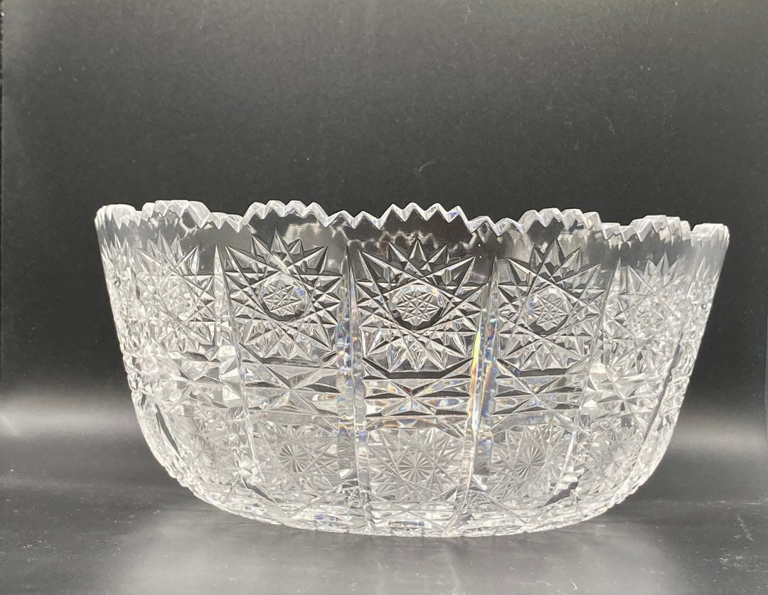 Vintage Imperlux Crystal Serving Bowl Genuine Handcut Lead Crystal - Etsy