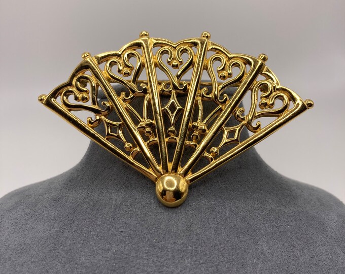 Brooch Collection - Vintage Fan Brooch by Anne Klein - Etsy
