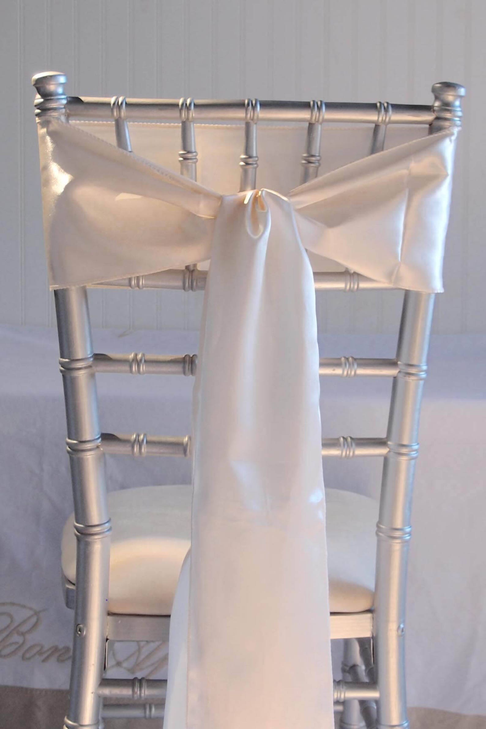 White Satin Wedding Chair Sashes 6 X 106 10 Sashes | Etsy