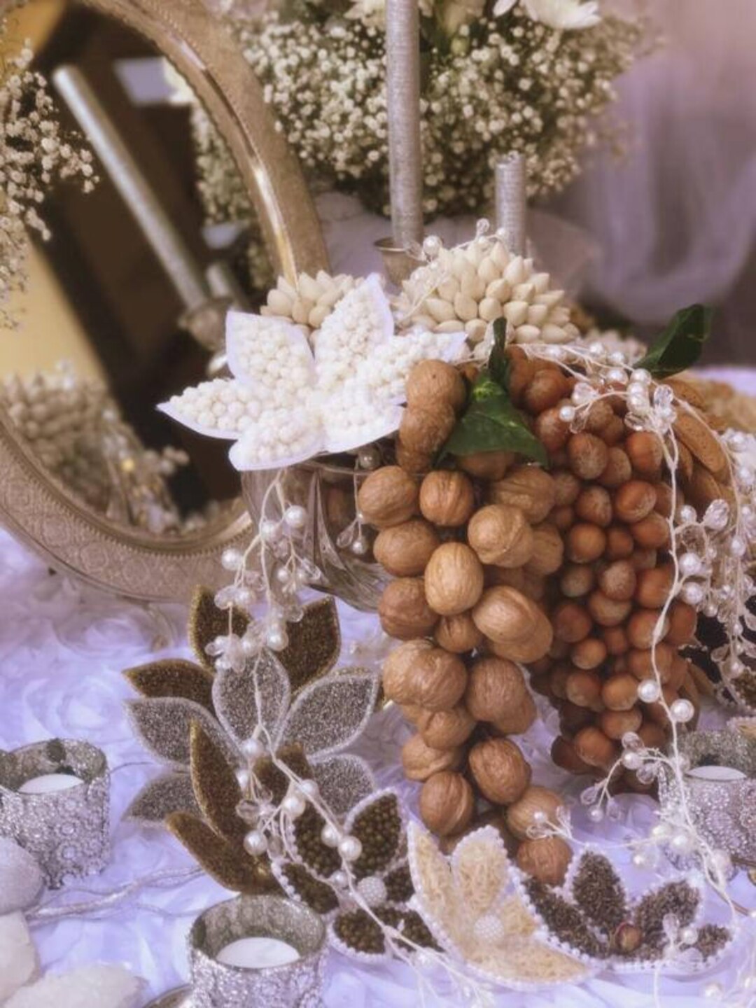 Sofreh Aghd Almond, Walnut, Hazelnut With Esphand Flower for Persian ...