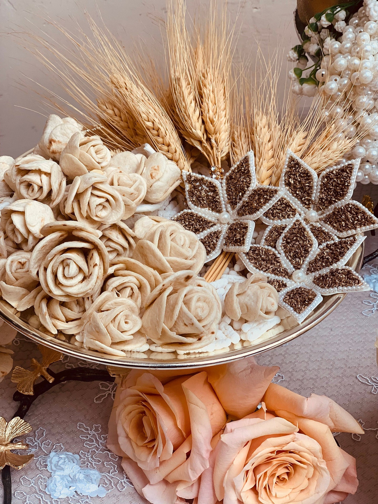 Sofreh Aghd Three Small Esfand Flower With Pearl Trim for Persian ...