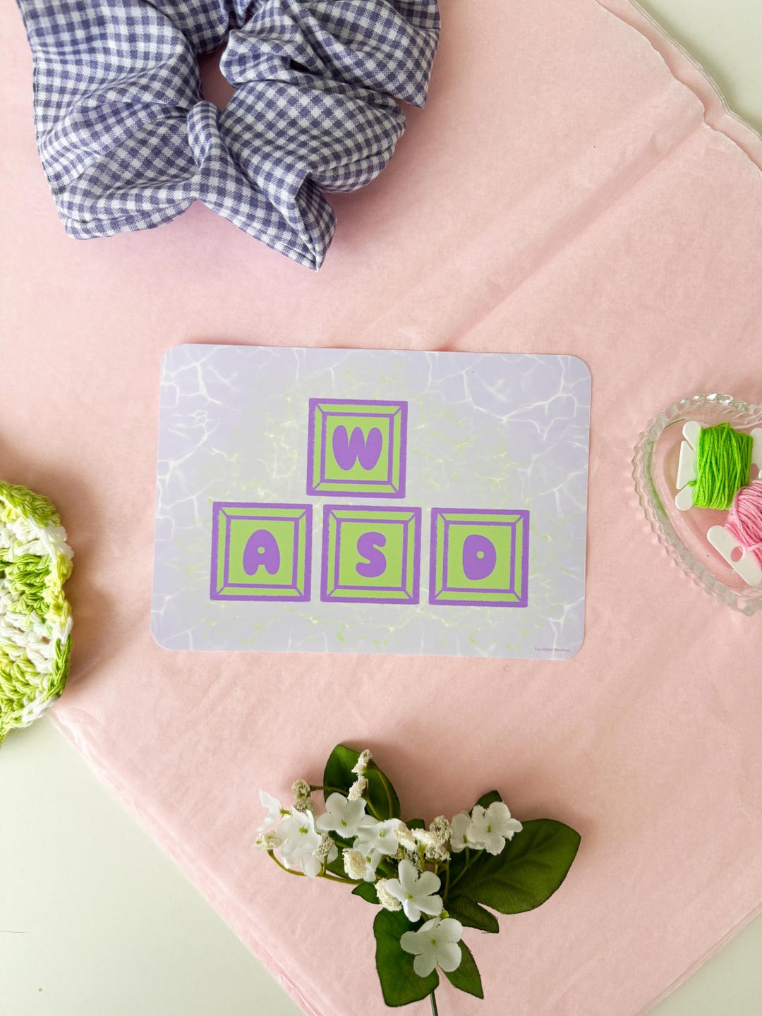 Cozy Gaming Art Print Gaming Decor Gamer 5x7 Art WASD Keyboard Drawing ...