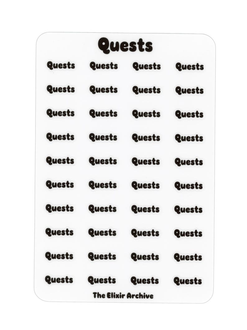 Quests Sticker Sheet - Gaming, Headers, Planner, Bullet Journal - Etsy