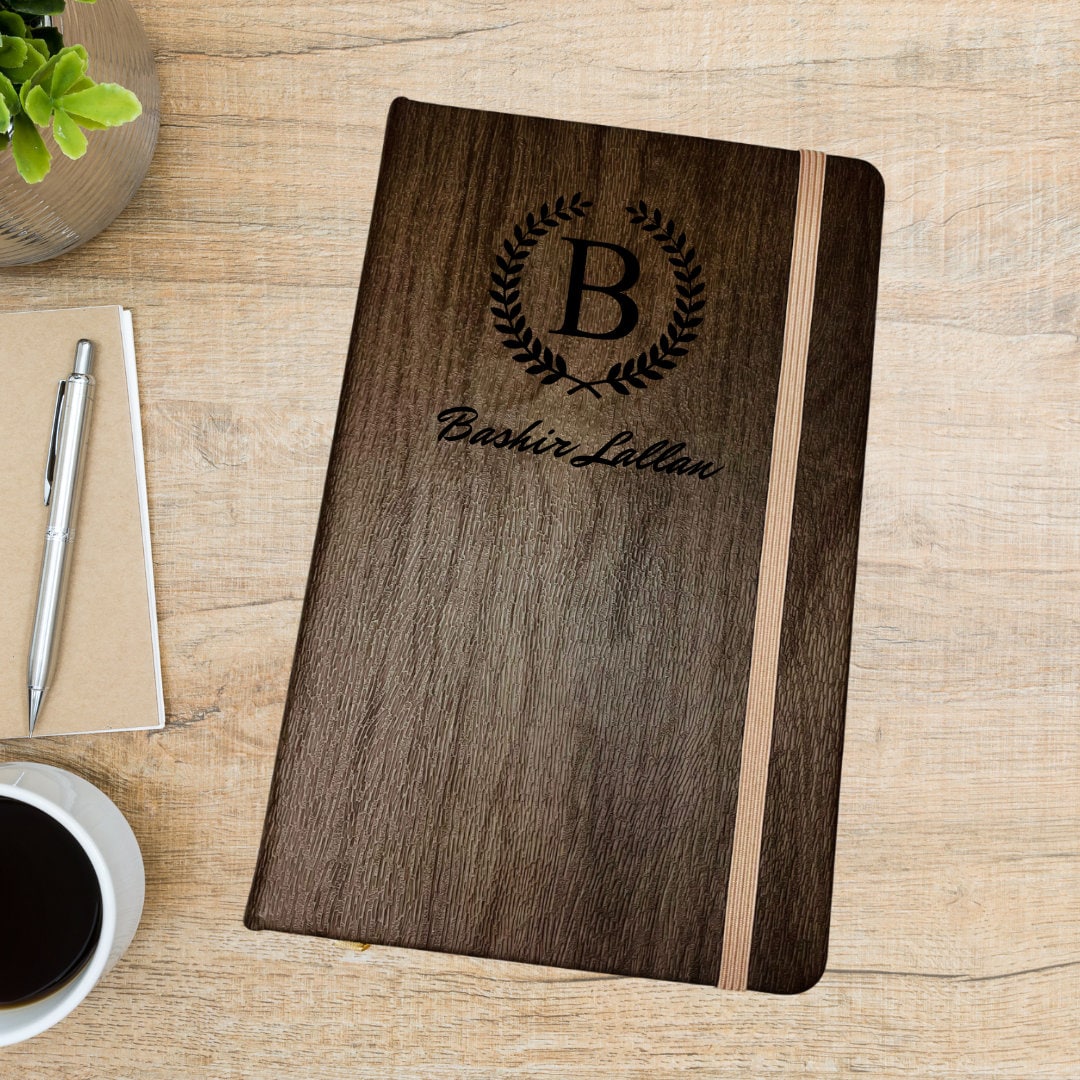 Monogrammed Journal Gift Business Notebook, Custom Engraved Journal ...