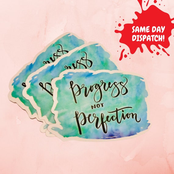 Scrapbooking Papercraft Progress Not Perfection Water Bottle Sticker ...