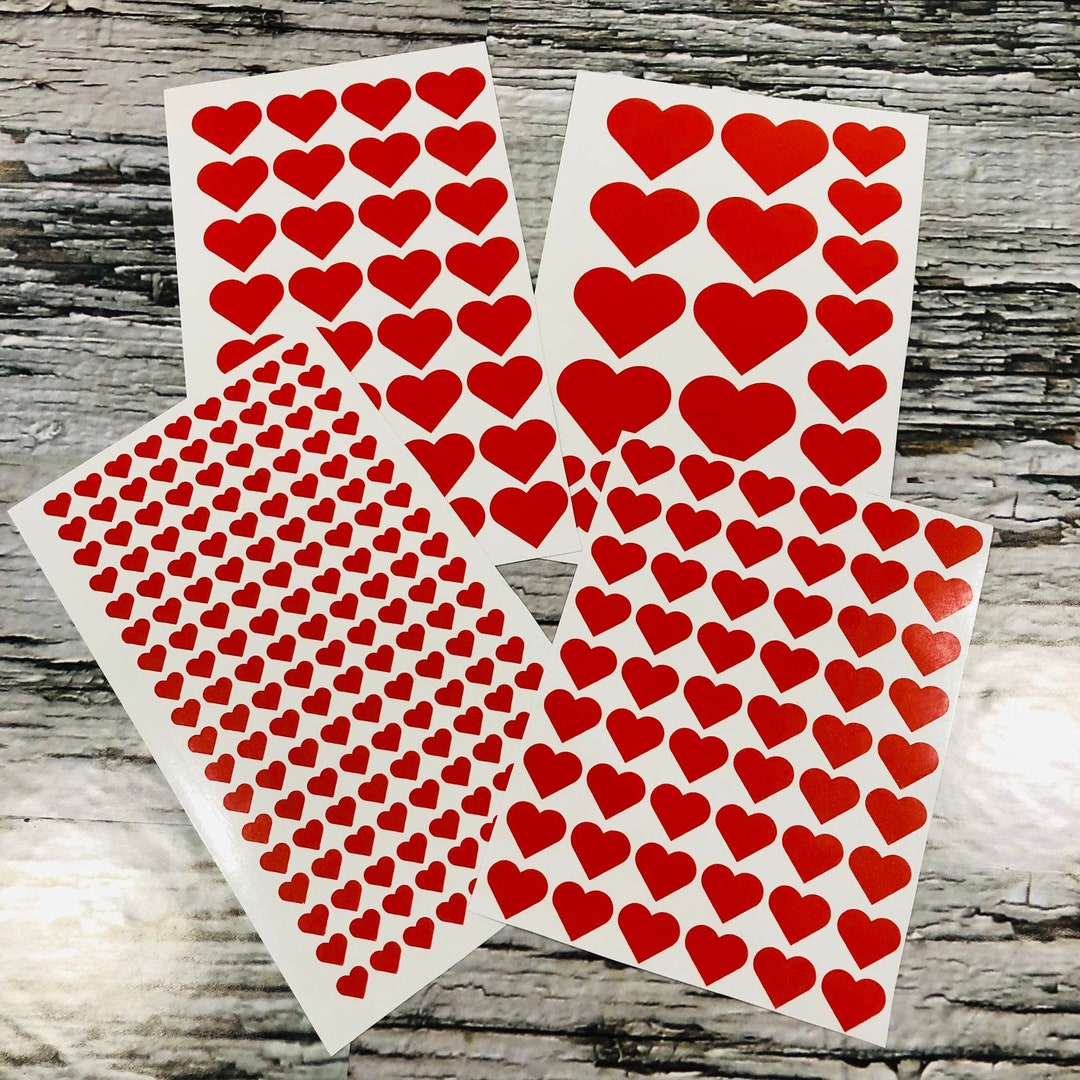 Valentine Heart Stickers, Heart Vinyl Decals, Valentine Envelope Seal ...