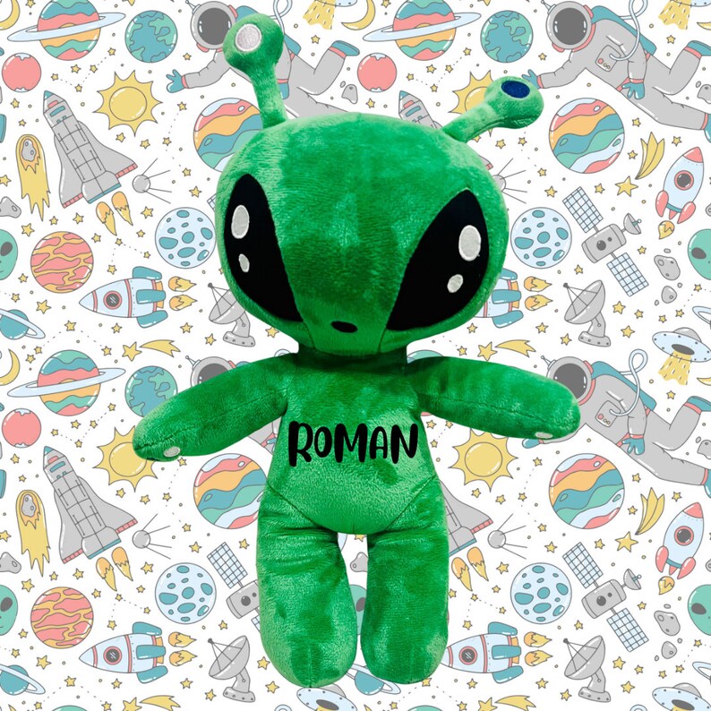 Alien Birthday Plush Stuffed Animal Gift, Cute Custom Alien Party Decor ...
