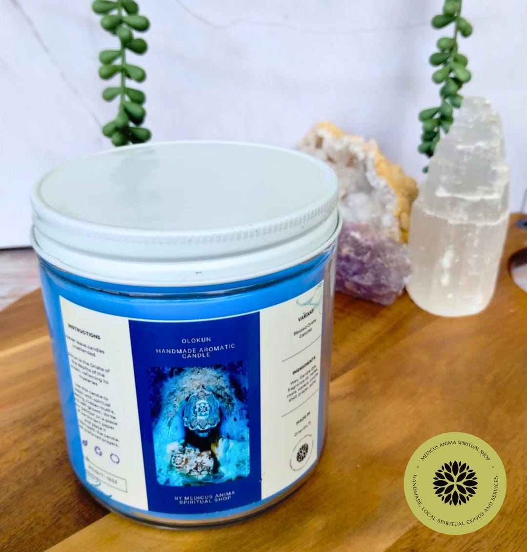 Prepared Olokun Orisha Candle | Spiritual Healing - Self Growth ...