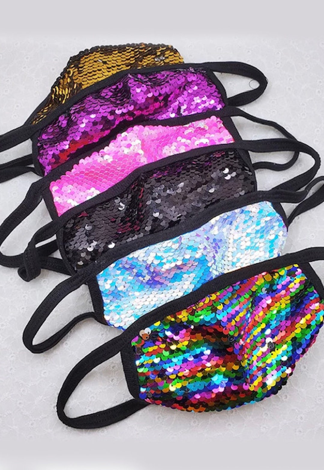 Reusable & Washable Multi Coloured Sequin Disco Masks - Etsy