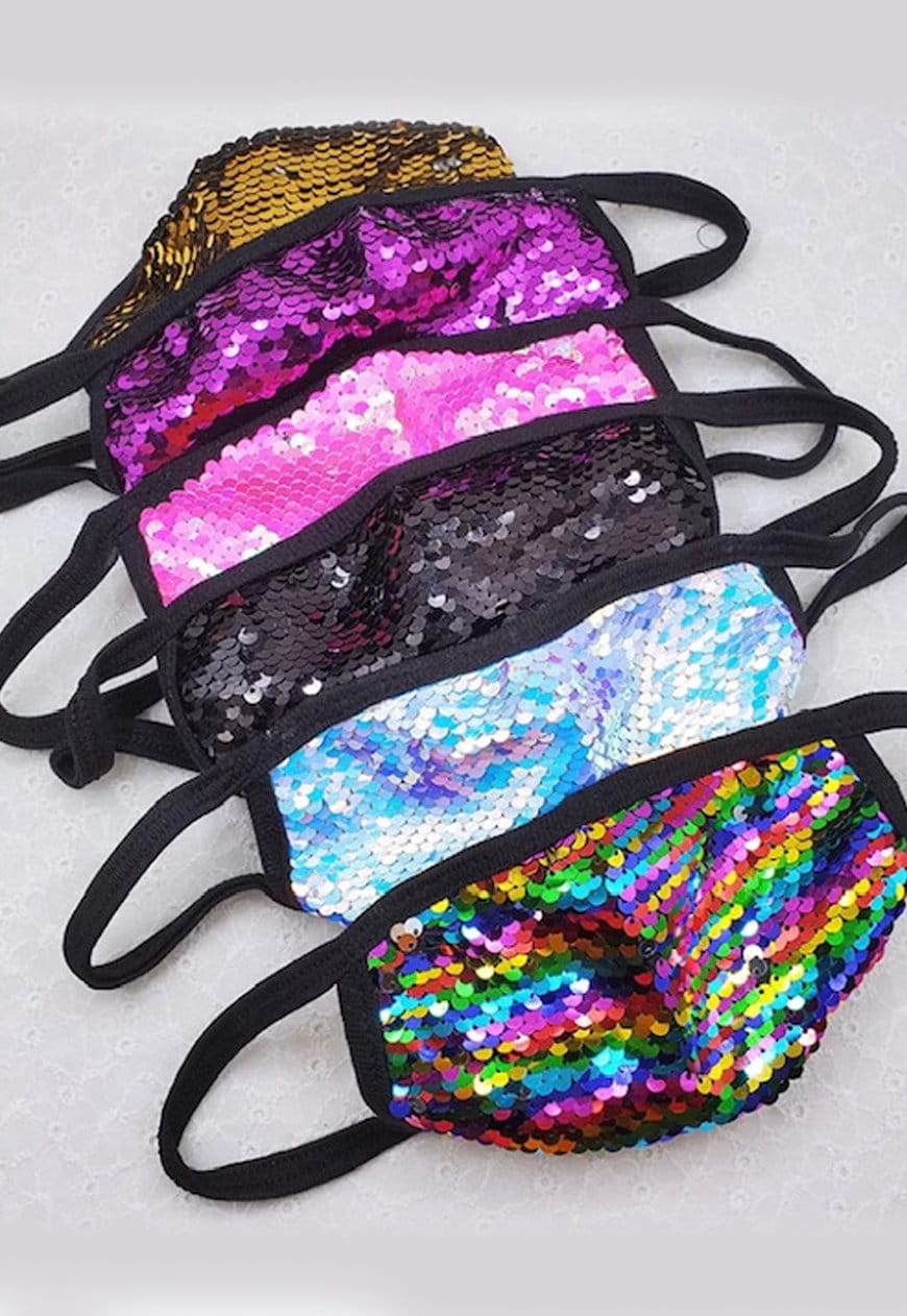 Reusable & Washable Multi Coloured Sequin Disco Masks - Etsy