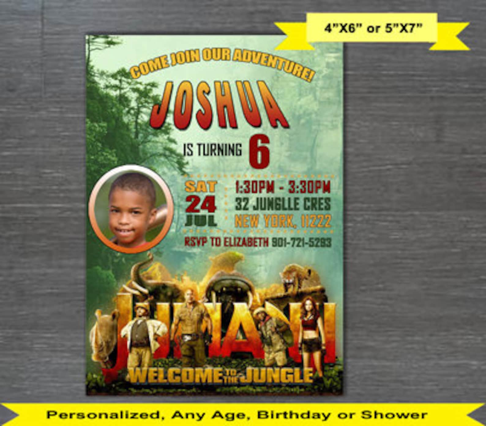 Jumanji Invitation, Jumanji Birthday Invite,jumanji Birthday Invitation ...