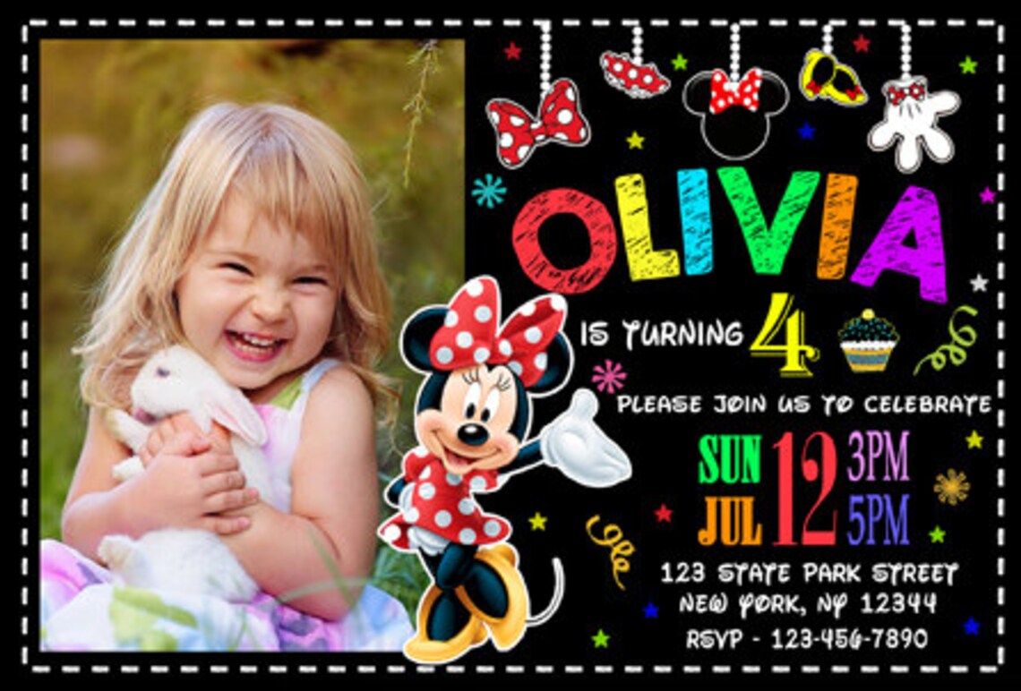 Minnie Mouse Invitation PERSONALIZED Minnie Birthday Invite Minnie ...