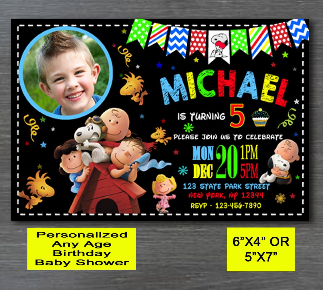Snoopy Invitation, Peanuts Invitation, Snoopy Invite, Snoopy Party ...