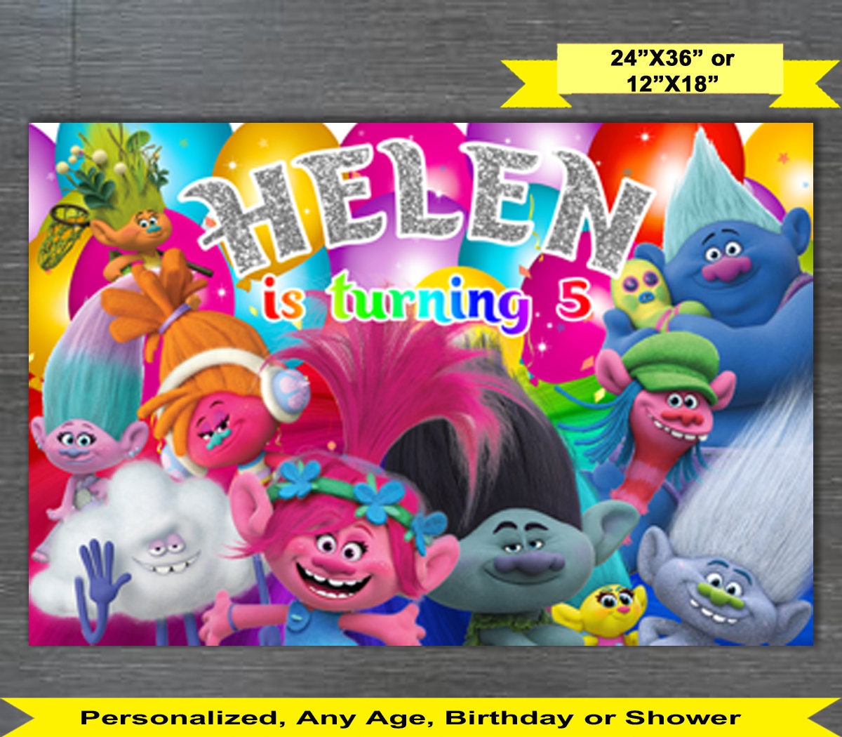 Trolls Banner Trolls Backdrop Trolls Birthday Banner Trolls - Etsy