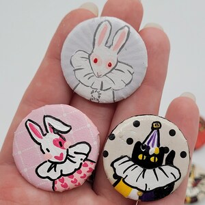 Upcycled Clown Button Pins - Etsy