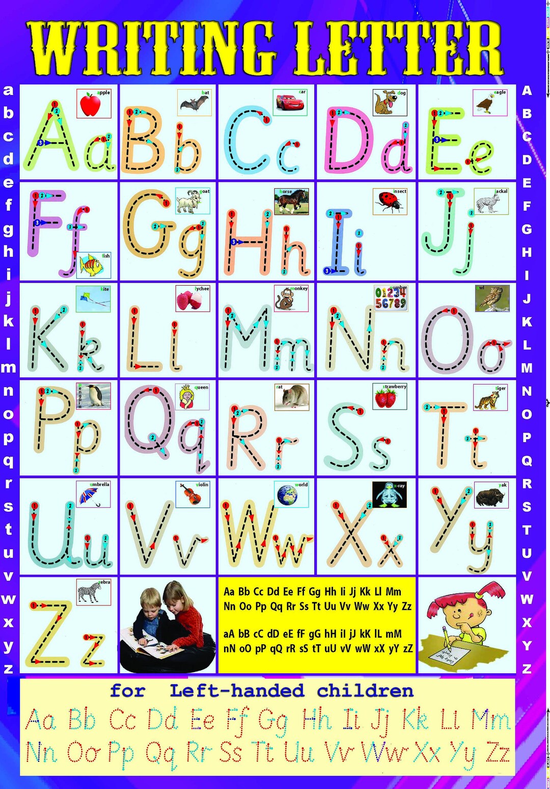 Laminated WRITING LETTER Learning Kids Educational School Type Poster ...