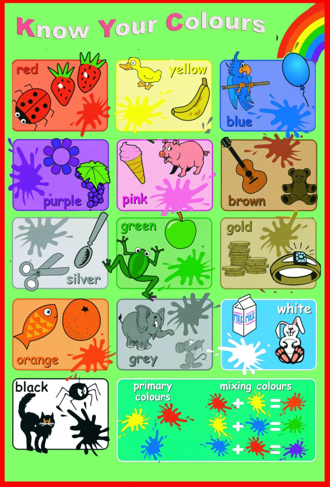 Laminated Know Your COLOR Learning Kids Educational School Type Poster ...
