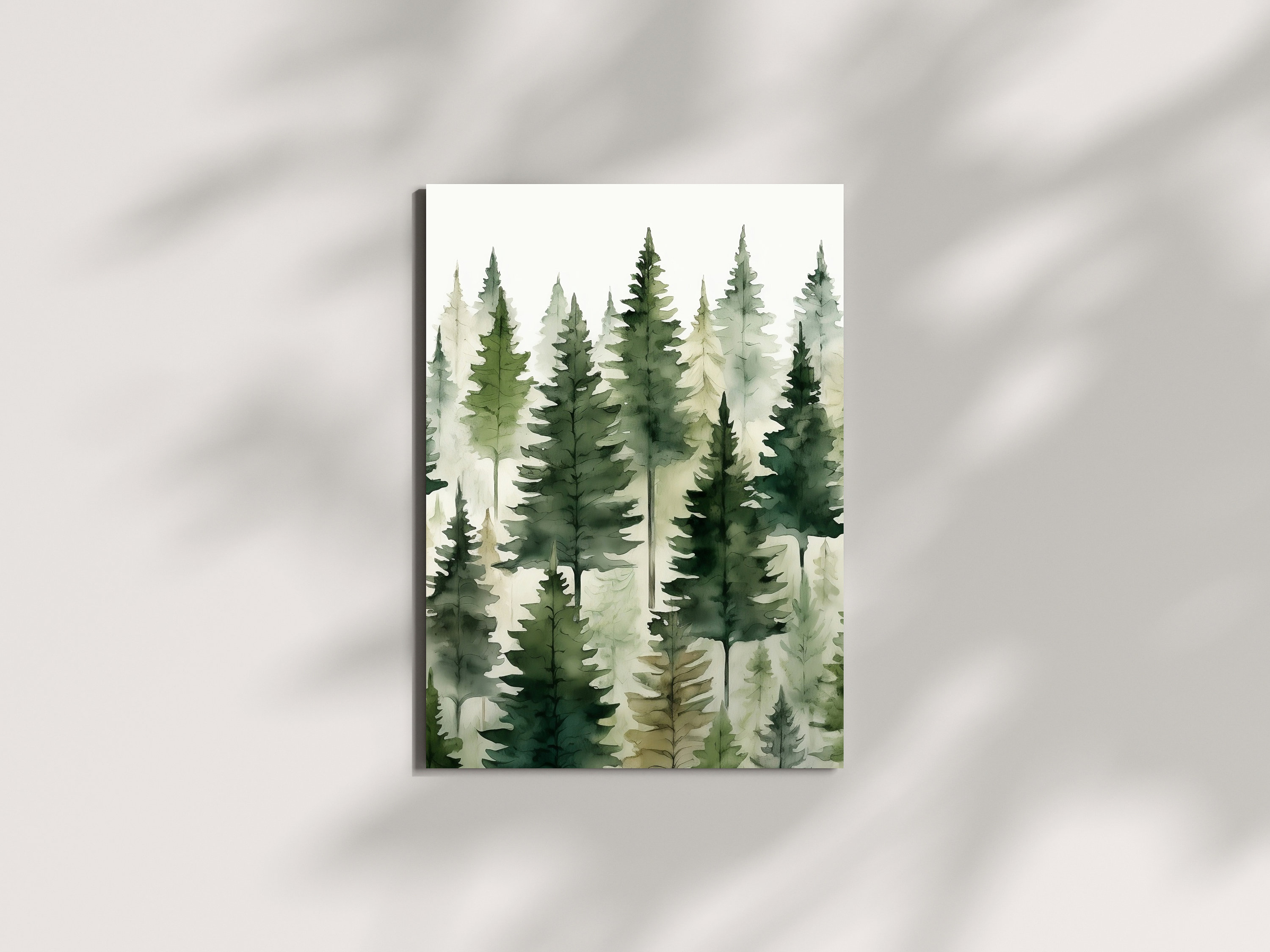 Watercolor Forest Note Cards, Pine Tree Note Cards, Greeting Cards 5x7 ...