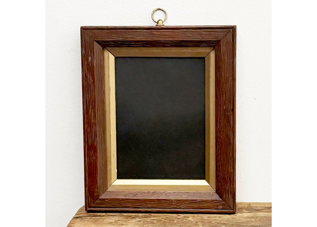 Vintage Small Rectangular Wooden Picture Frame With Gold Tones Wall ...