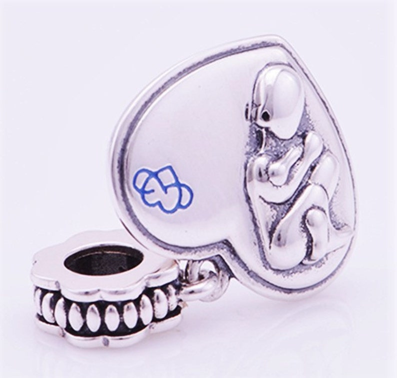 Baby Birth Real Sterling Silver Charm, Newborn Charm, Baby in Womb ...