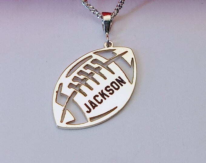 Customized Engraved Football Number Necklace With Name, Personalized ...