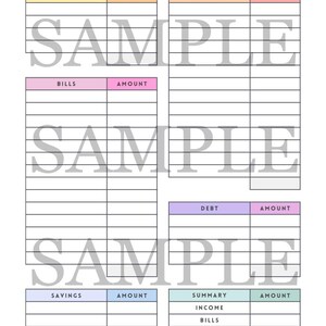 Downloadable Budget Planner - Etsy