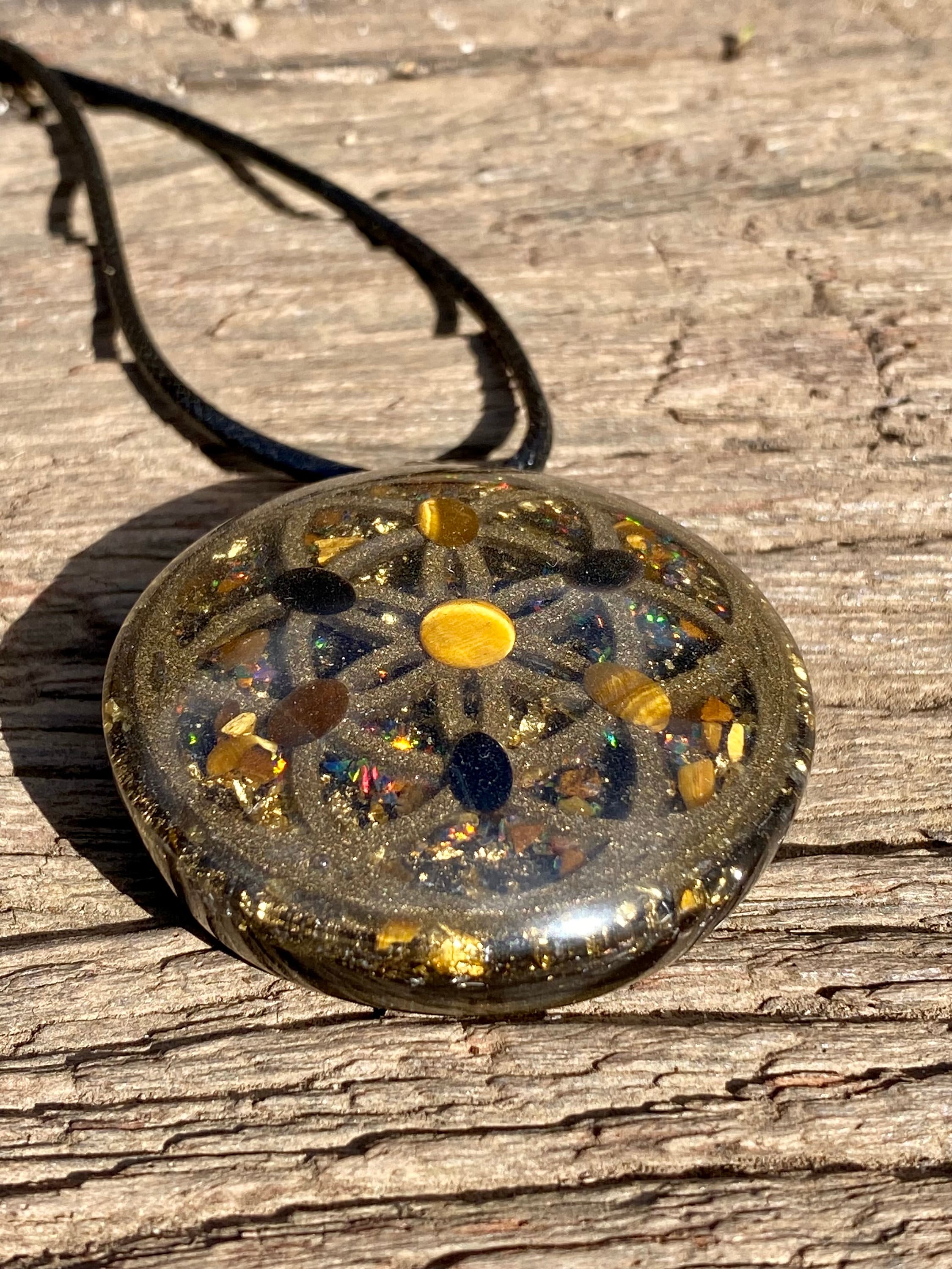 Sacred Geometry Orgone Pendant Fine Cast Seed of Life, Tigers Eye and ...