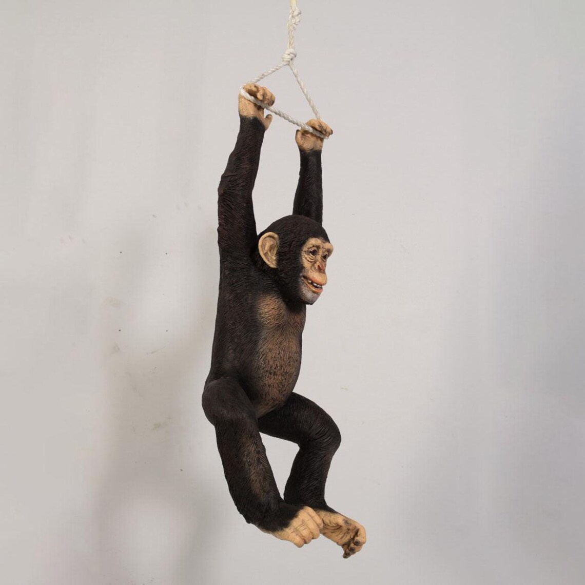 Monkey Chimpanzee Hanging on Rope Life Size Statue - Etsy