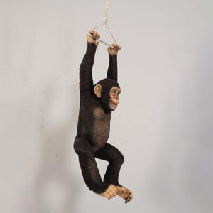 Monkey Chimpanzee Hanging on Rope Life Size Statue - Etsy