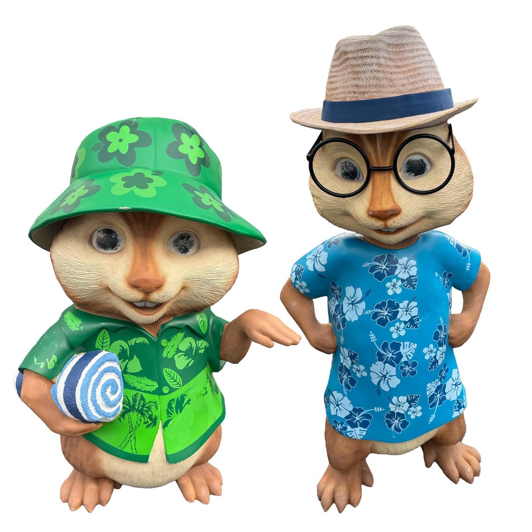 Hawaiian Chipmunks Simon Theodore Life Size Statues Set of 2 - Etsy