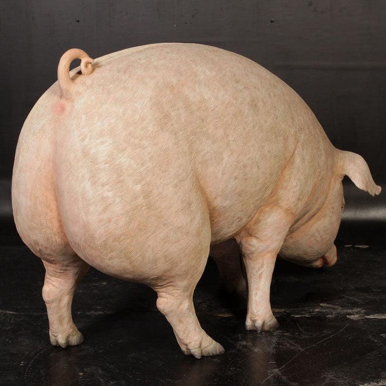 Fat Pig Standing Life Size Statue - Etsy
