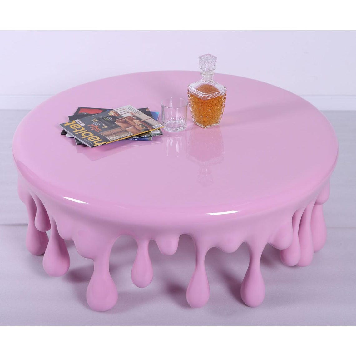 Pink Melting Table Dripping Statue - Etsy