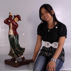 Golfer Lady Small Statue - Etsy