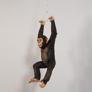 Monkey Chimpanzee Hanging on Rope Life Size Statue - Etsy