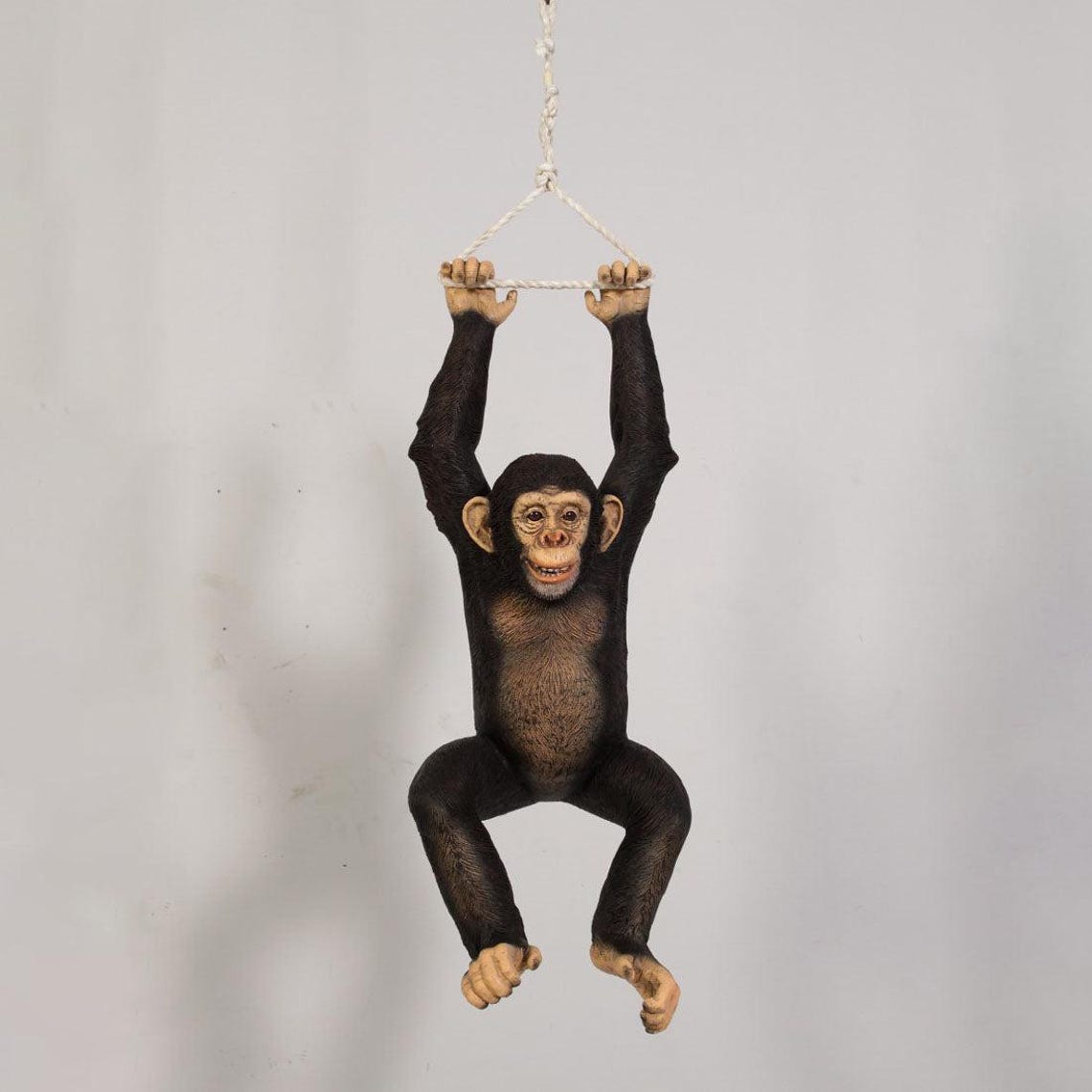 Monkey Chimpanzee Hanging on Rope Life Size Statue - Etsy