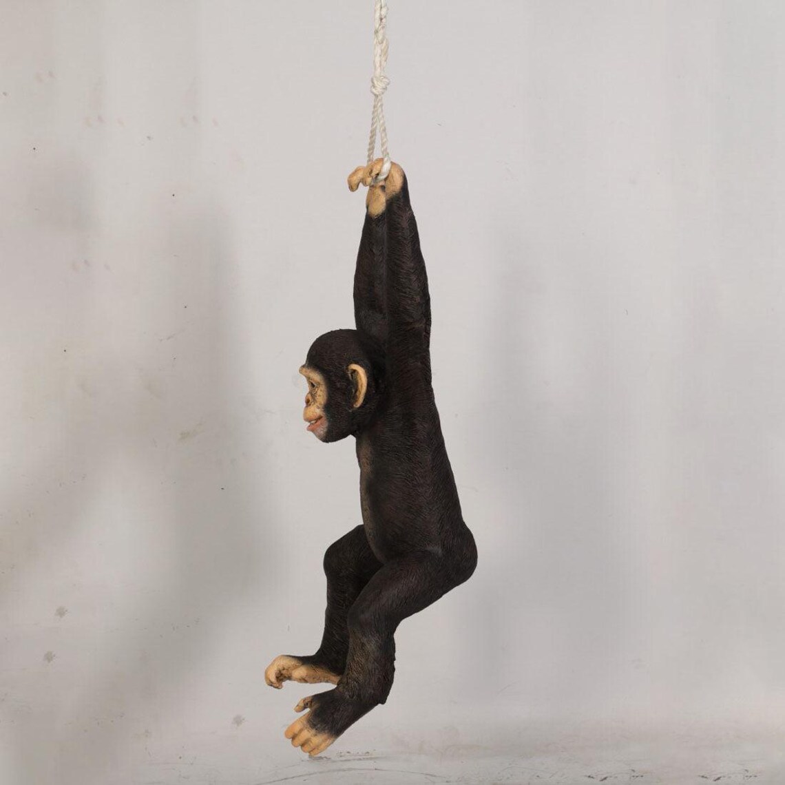 Monkey Chimpanzee Hanging on Rope Life Size Statue - Etsy