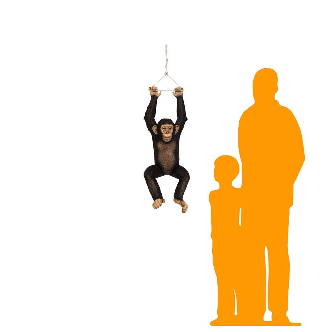 Monkey Chimpanzee Hanging on Rope Life Size Statue - Etsy