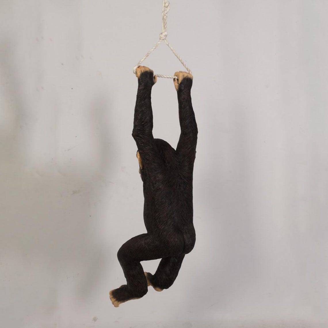 Monkey Chimpanzee Hanging on Rope Life Size Statue - Etsy