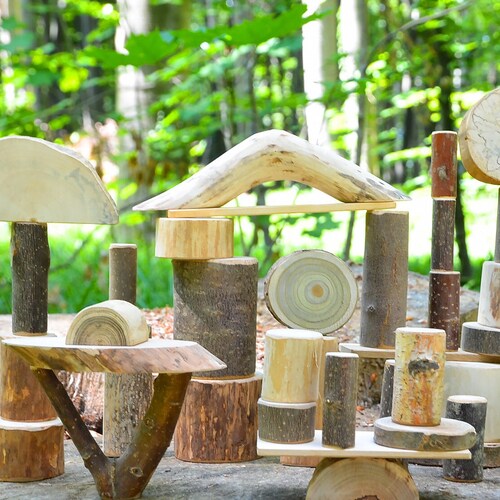 20 Natural Tree Building Blocks Montessori Inspired Wooden Toy - Etsy