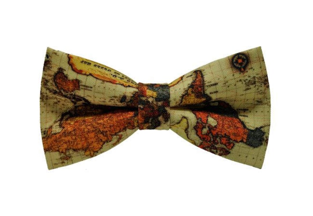 Geography Bow Tie, Cartography Gift, Gift for Pilot, Traveler Bow Tie ...