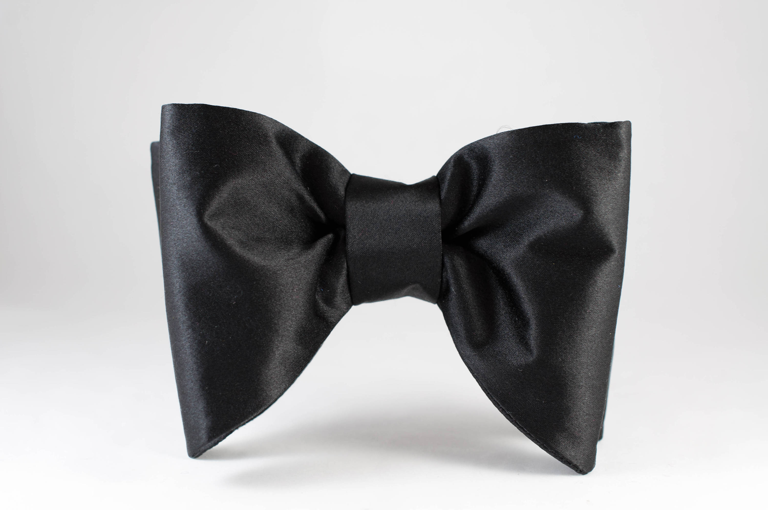 Oversized Black Silk Bow Tie - Handmade Adjustable Formal Wear - Etsy