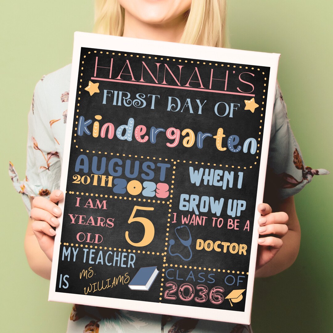 Back to School Sign First Day of School Sign Digital - Etsy