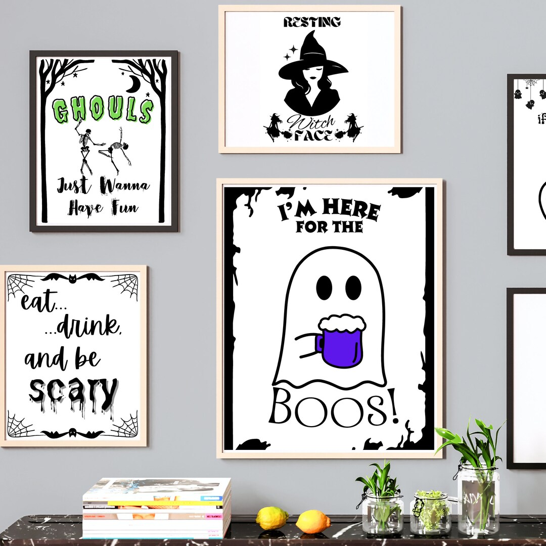Printable Halloween Party Signs, Halloween Party Decor, Halloween Signs ...