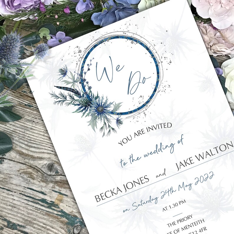 Scottish Tartan and Thistle Wedding Invitation Spray Scottish - Etsy UK