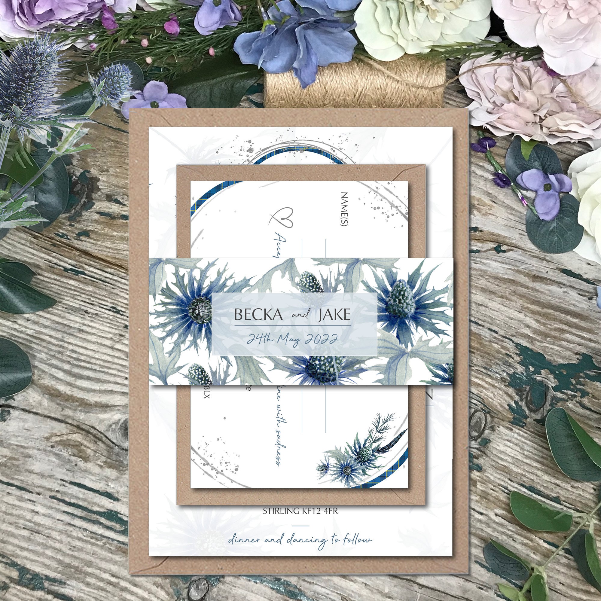 Scottish Tartan and Thistle Wedding Invitation Spray Scottish - Etsy UK